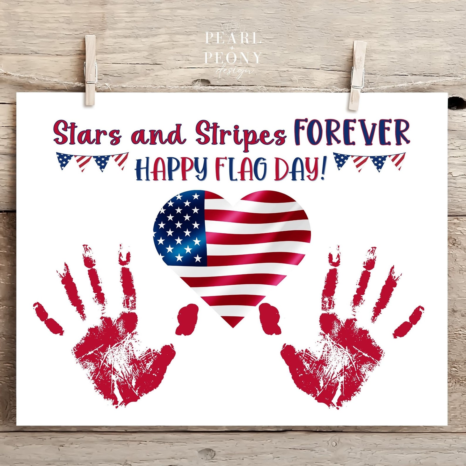 PRINTABLE Flag Day Handprint Art Craft for Kids, Flag Day Activity ...