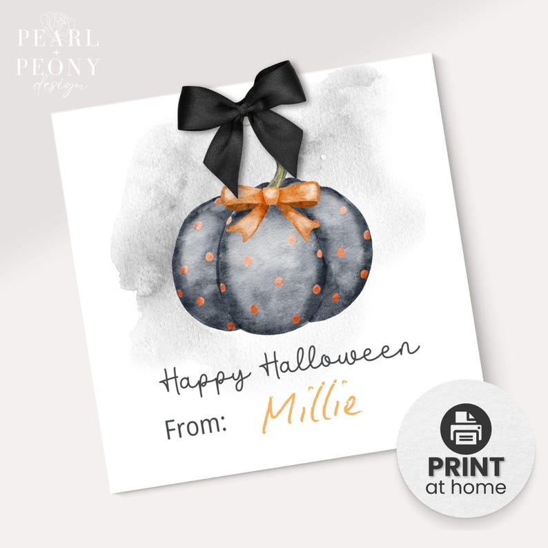 PRINTABLE Cute Halloween Gift Tag, Printable Teacher Classroom Party ...