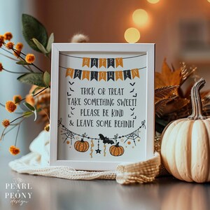 PRINTABLE Cute Halloween Candy Bowl Sign, Please Take One Trick or ...