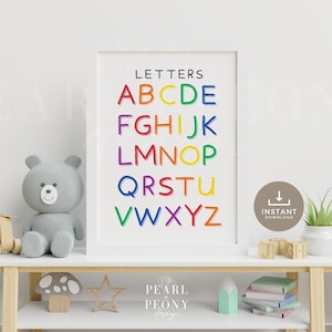 PRINTABLE Preschool Alphabet Learning Poster, Homeschool Printable ...