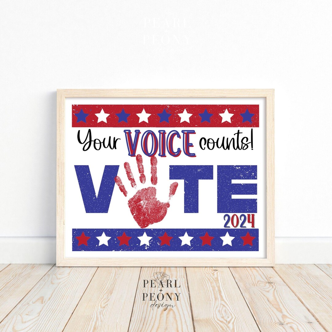 PRINTABLE Election Day Handprint Art Craft for Kids, Toddler Preschool ...