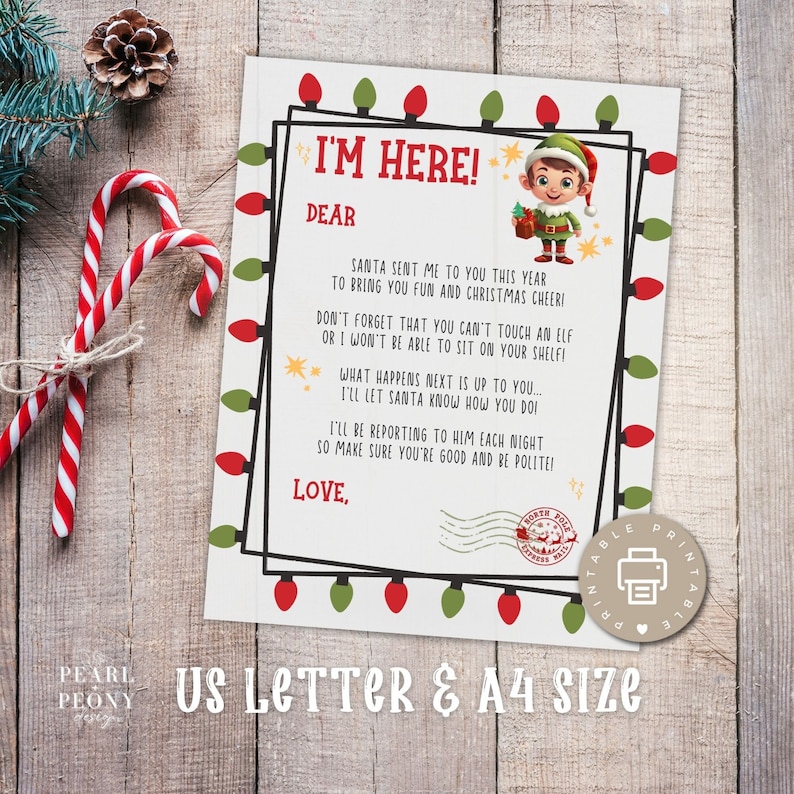PRINTABLE Christmas Elf Welcome Letter, New Elf Arrival Letter, First ...