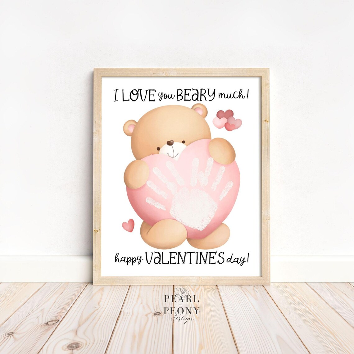 PRINTABLE Love You Beary Much Valentines Day Handprint Craft, DIY ...