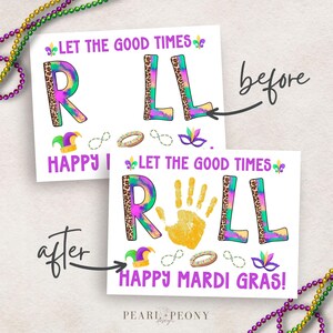 PRINTABLE Mardi Gras Handprint Art Craft for Kids, Good Times Roll ...