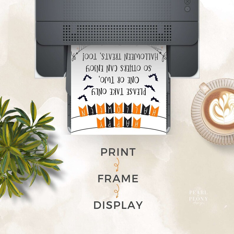 PRINTABLE Halloween Candy Bowl Sign, Please Take One Sign, Trick or ...