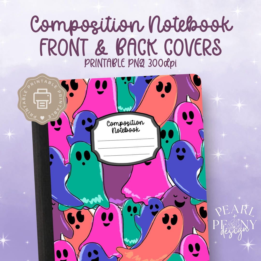 PRINTABLE Composition Notebook Cover PNG, Back to School Journal Cover ...