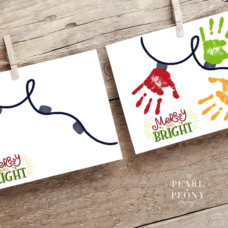 PRINTABLE Christmas Lights Handprint Art Craft for Toddlers, Kids ...