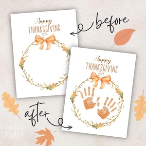 PRINTABLE Thanksgiving Handprint Art Craft, DIY Handprint Fall Art ...