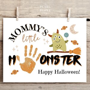 PRINTABLE Cute Halloween Handprint Art Craft for Mom, Toddler Preschool ...