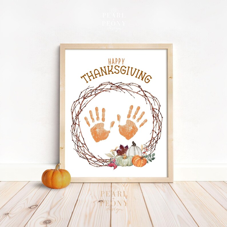 PRINTABLE Thanksgiving Handprint Art Craft, DIY Handprint Fall, Daycare ...