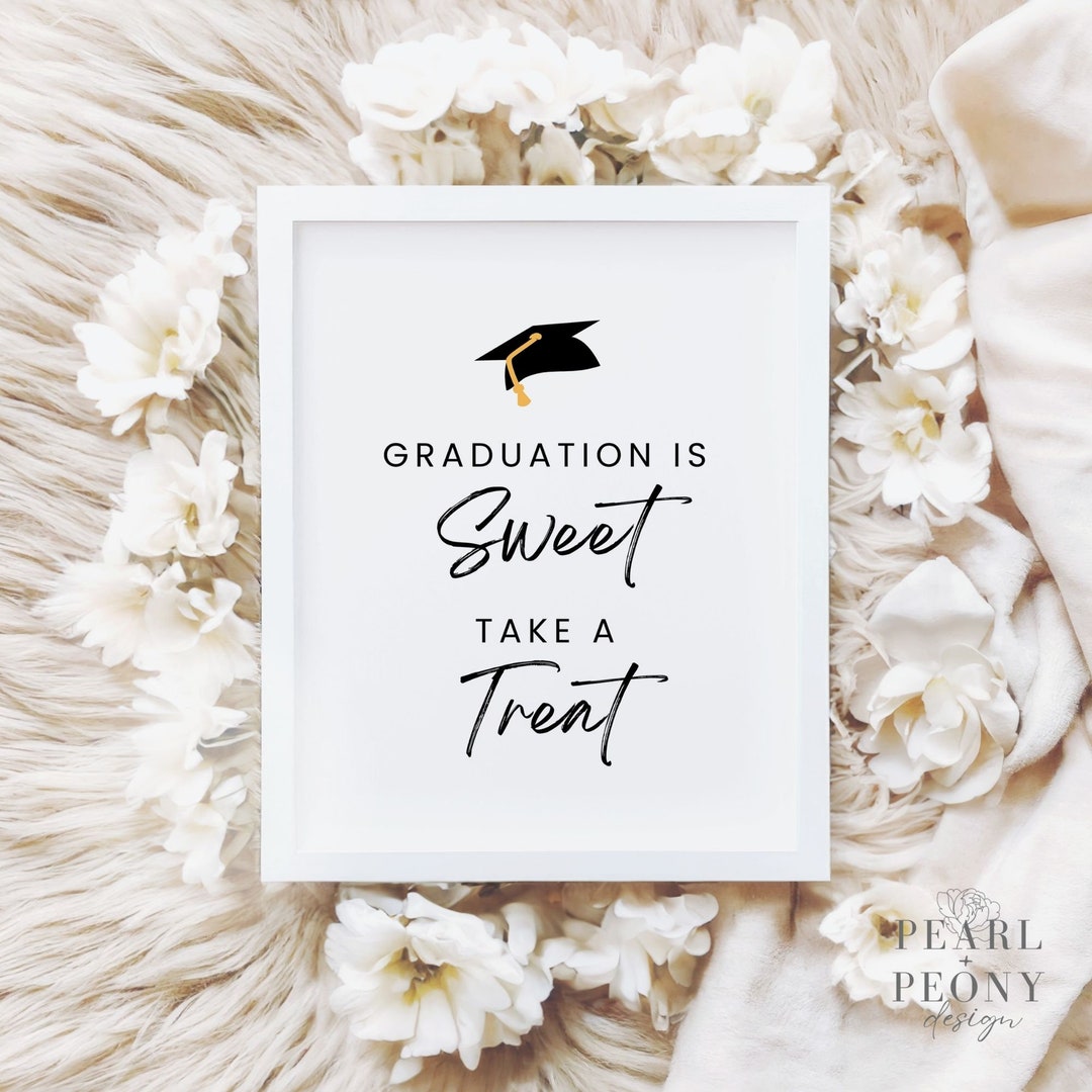 PRINTABLE Graduation Party Treat Table Sign, NON-EDITABLE Print and ...