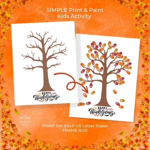 PRINTABLE Fall Leaves Handprint Art, Thanksgiving Thumbprint Craft ...