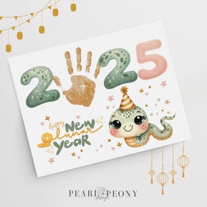 PRINTABLE 2025 Year of the Snake Handprint Art Craft for Kids, Chinese ...