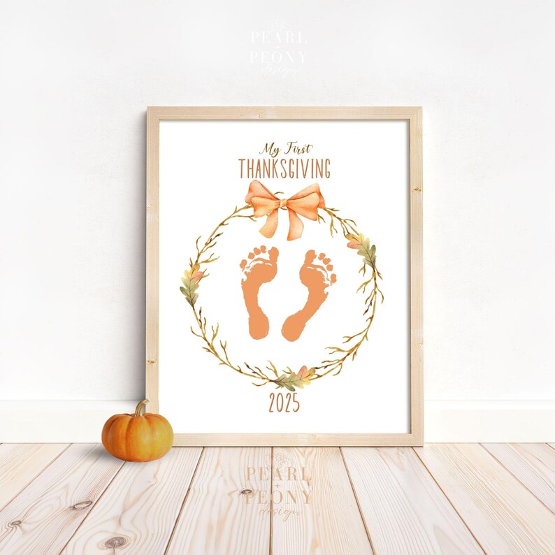 PRINTABLE Baby First Thanksgiving Handprint Art Keepsake 2025 DIY ...