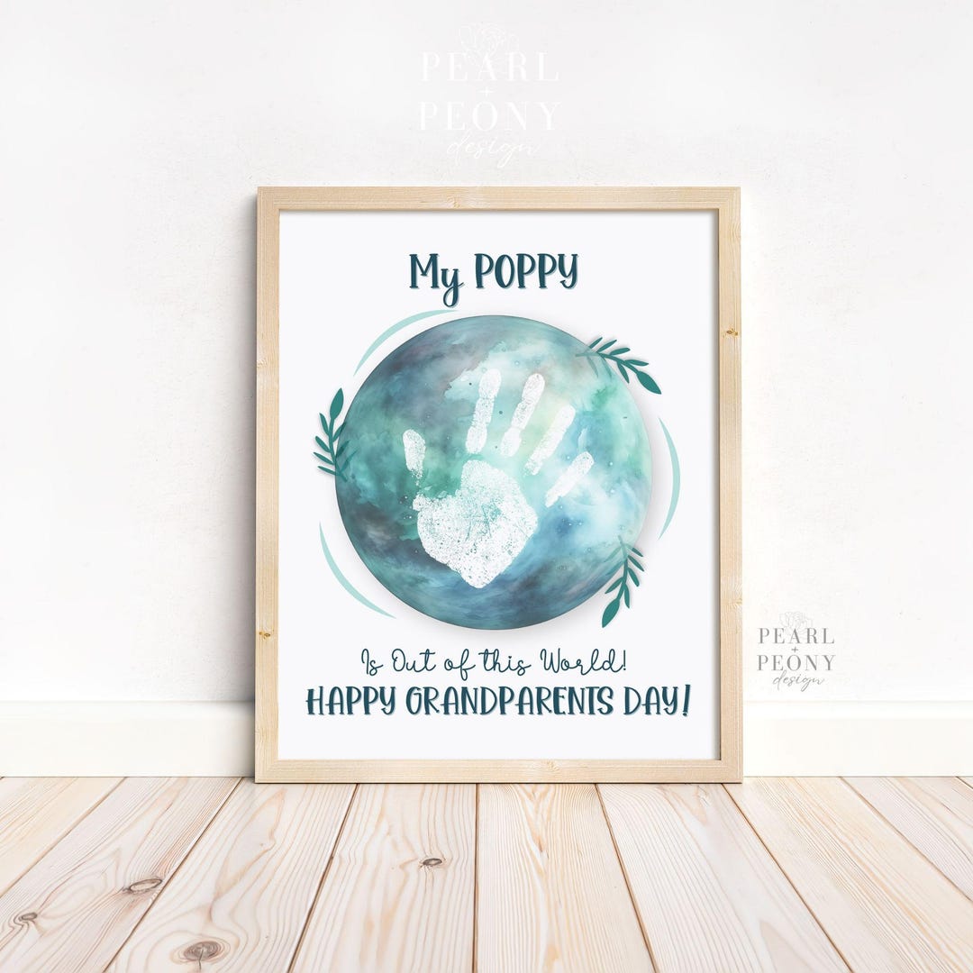 PRINTABLE Grandparents Day Handprint Art Craft for Poppy, Grandpa ...