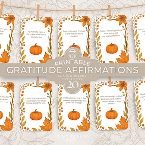 PRINTABLE Thanksgiving Gratitude Affirmation Cards, Fall Mindfulness ...