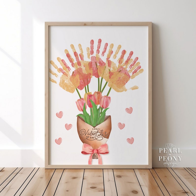 PRINTABLE Valentines Day Handprint Art Craft for Kids, Keepsake Art ...