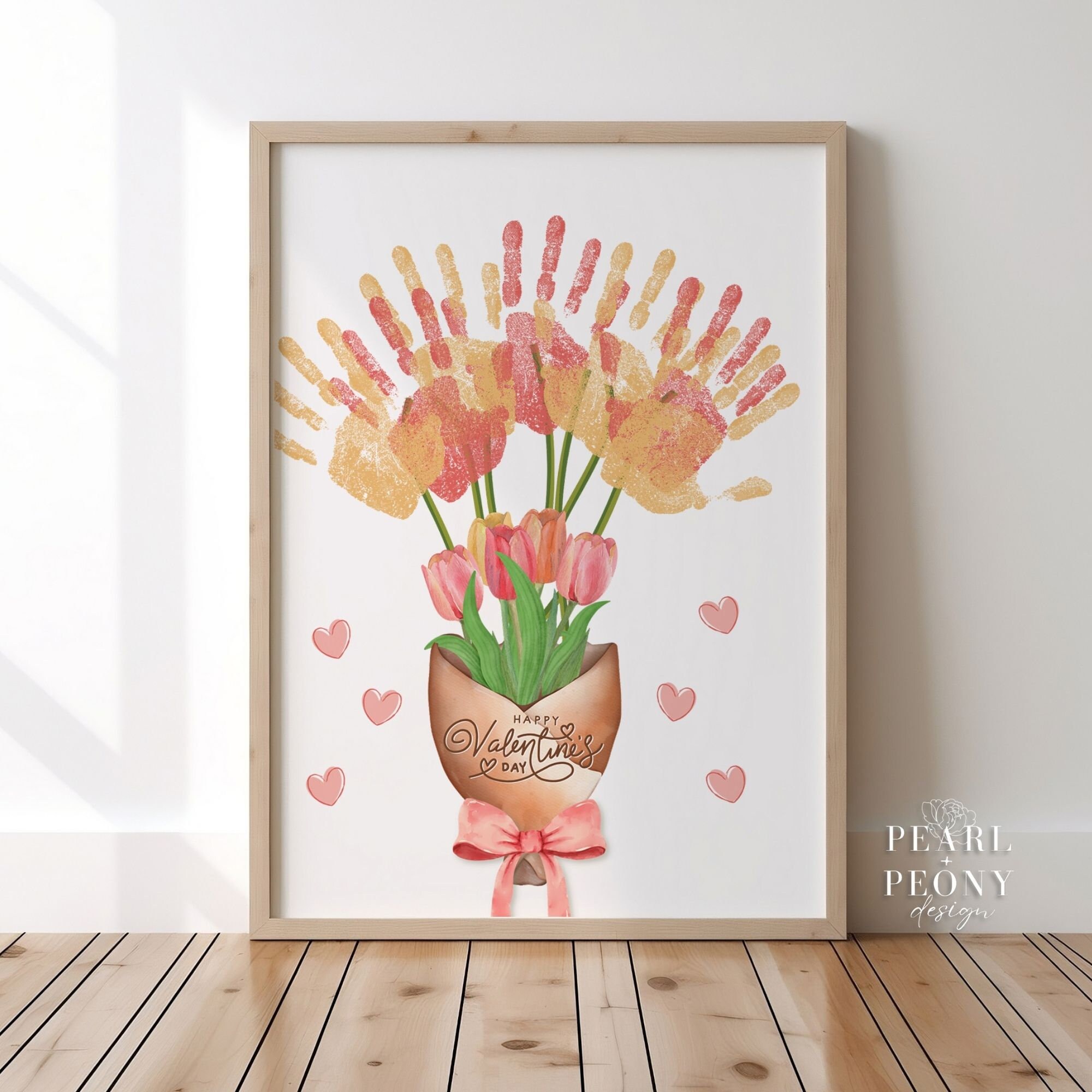 PRINTABLE Valentines Day Handprint Art Craft for Kids, Keepsake Art ...