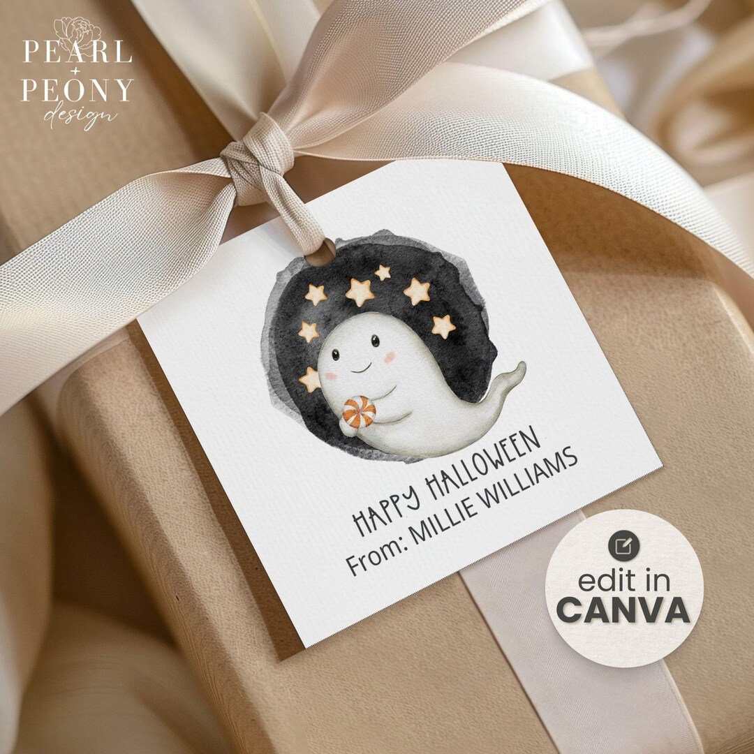 EDITABLE Halloween Gift Tag Template, Printable Classroom Party Favor ...