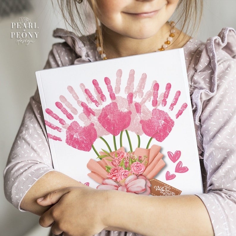 PRINTABLE Valentines Day Handprint Art Craft for Kids, Keepsake Art ...