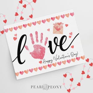PRINTABLE Valentines Day Handprint Art Craft for Kids, Keepsake Art ...
