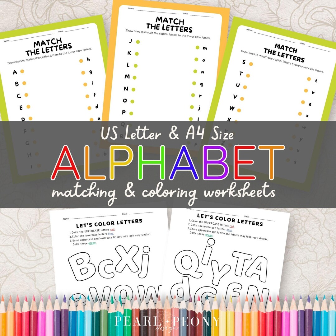 PRINTABLE Learn the Letters Alphabet Case Matching Coloring Activity ...