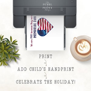 PRINTABLE Memorial Day Handprint Art Craft for Kids, Memorial Day ...
