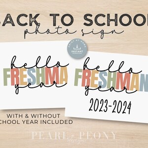PRINTABLE Boho First Day of Ninth Grade, Hello Freshman Year Sign, Back ...