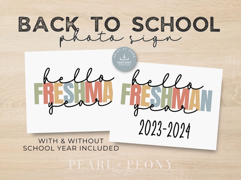 PRINTABLE Boho First Day of Ninth Grade Hello Freshman Year - Etsy