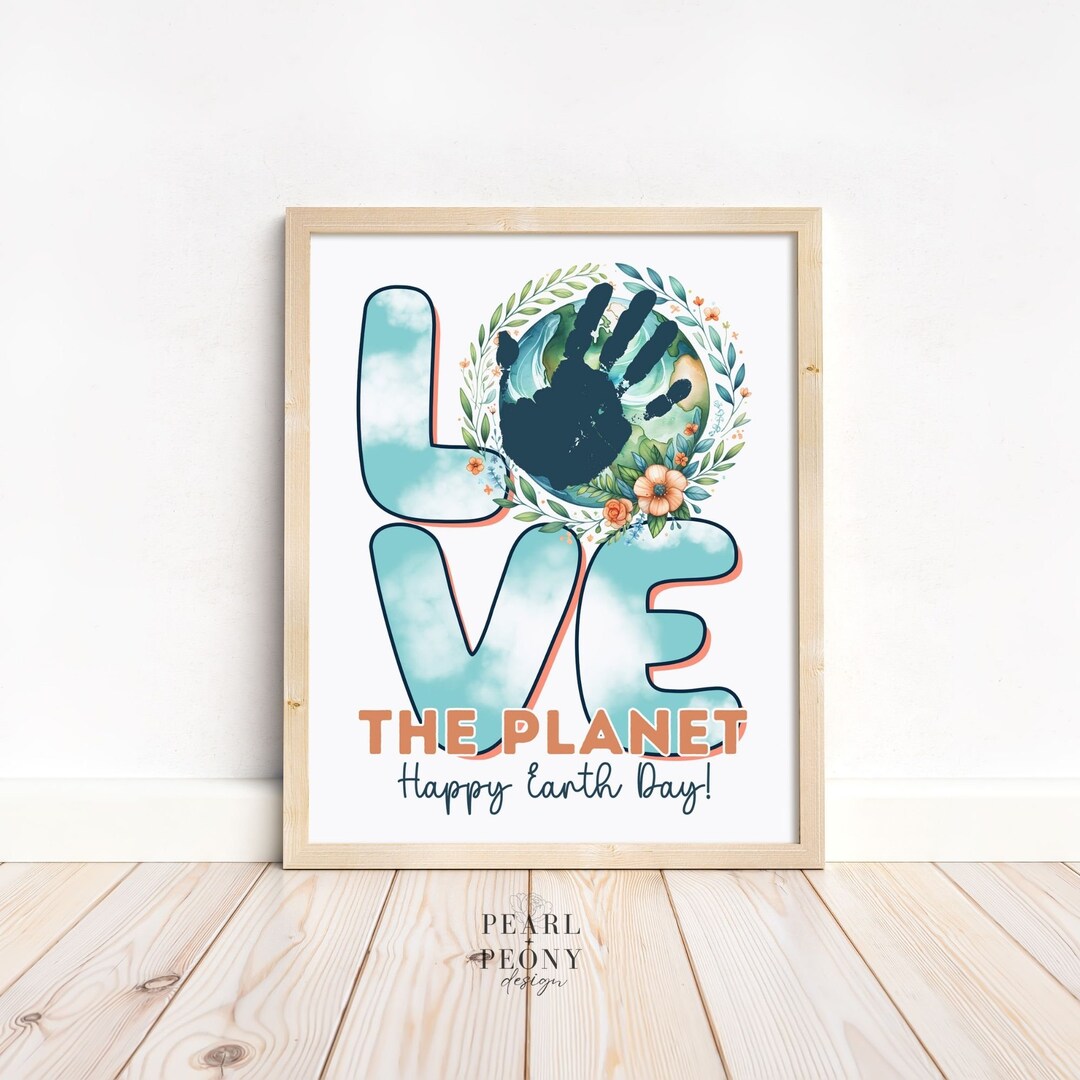 PRINTABLE Earth Day Handprint Art Craft for Kids, Keepsake Art, Toddler ...