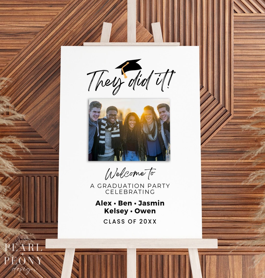 EDITABLE Dual Graduation Party Photo Welcome Sign Template, Multiple ...