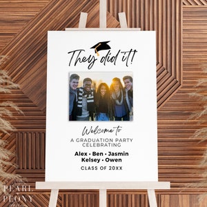 EDITABLE Dual Graduation Party Photo Welcome Sign Template, Multiple ...