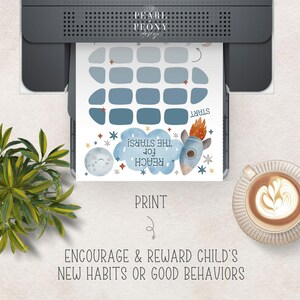 PRINTABLE Space Rocket Reward Chart, Kids Chore Chart, Routine Sticker ...