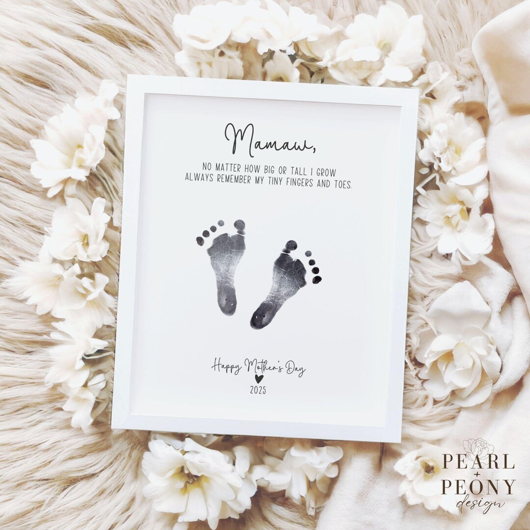 PRINTABLE Mamaw Mothers Day Handprint Footprint Art Craft, Baby ...