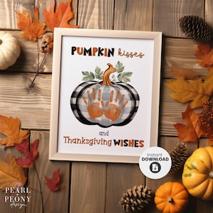 PRINTABLE Thanksgiving Handprint Art Craft, DIY Handprint Fall Art ...