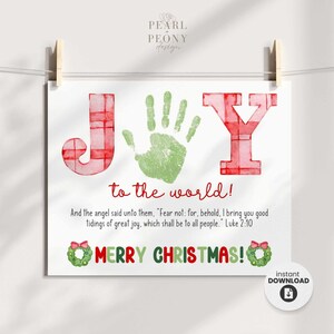 PRINTABLE Christian Christmas Handprint Art Craft, Joy Bible Verse, DIY ...