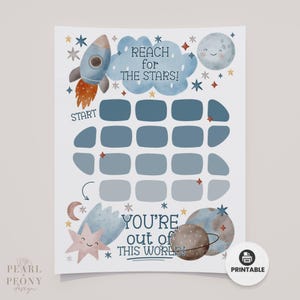 PRINTABLE Space Rocket Reward Chart, Kids Chore Chart, Routine Sticker ...