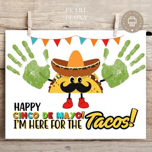 PRINTABLE Cinco De Mayo Tacos Handprint Art Craft, Keepsake Art ...