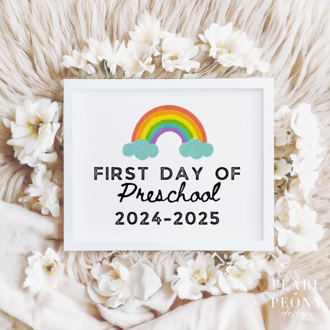 Buy PRINTABLE 2024 Rainbow First Day of School Sign, Back to School ...