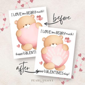 PRINTABLE Love You Beary Much Valentines Day Handprint Craft, DIY ...