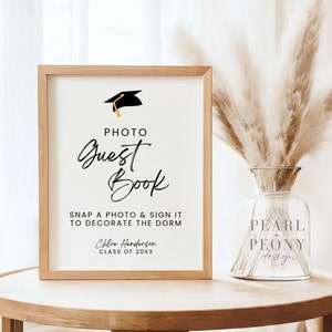 Graduation Photo Guest Book Sign Template | Photo Guestbook Sign ...