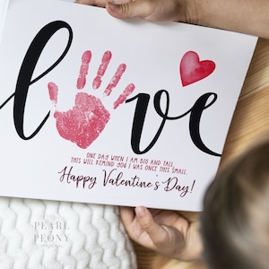 PRINTABLE Valentines Day Handprint Art Craft for Kids, Keepsake Art ...