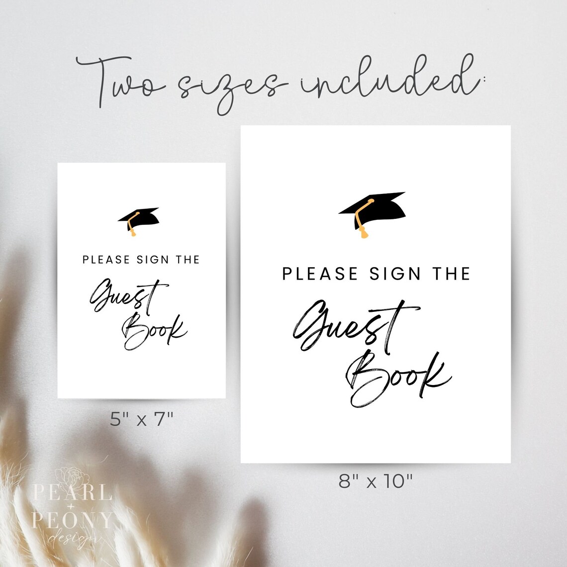 PRINTABLE Graduation Party Guest Book Table Sign, NON-EDITABLE Print ...