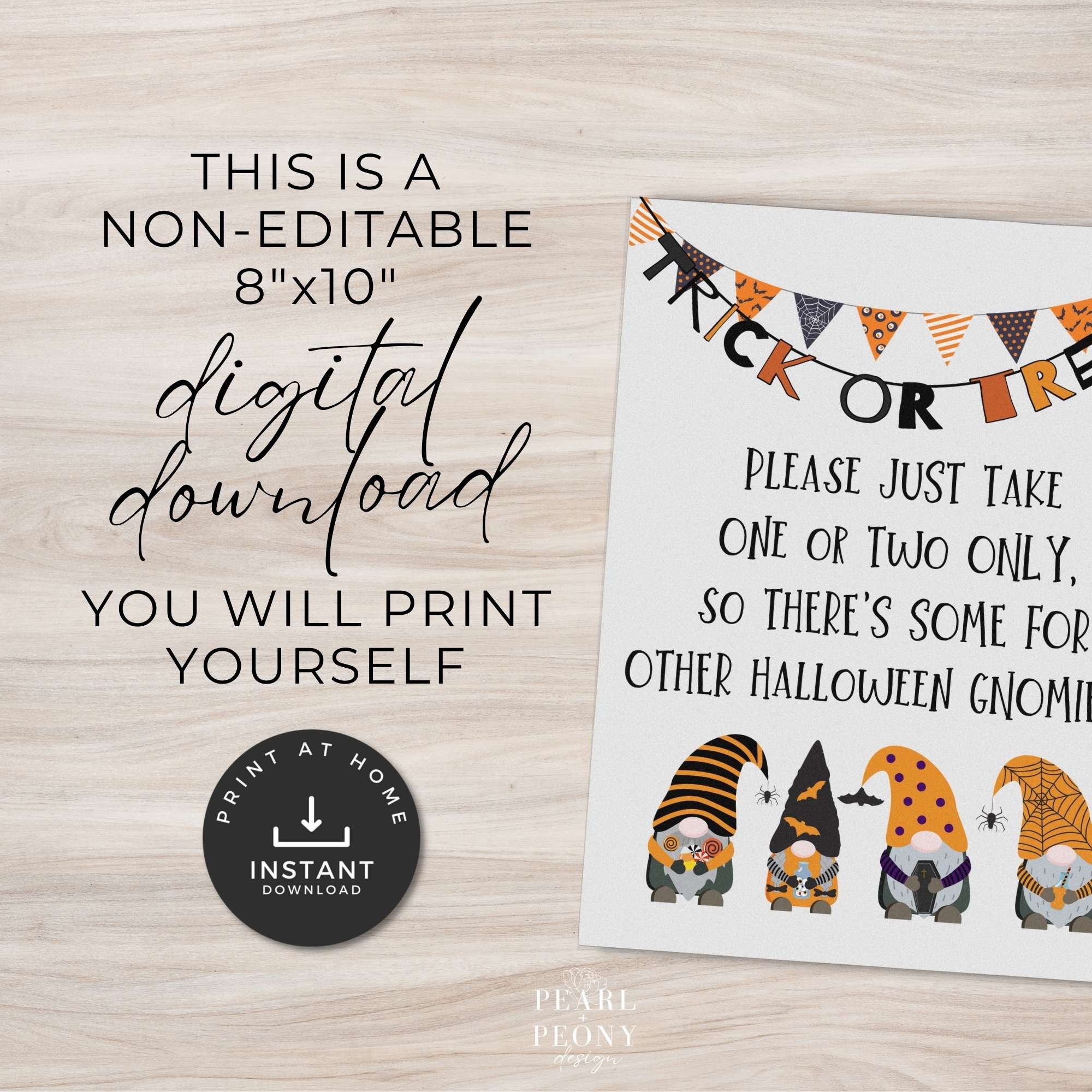 PRINTABLE Halloween Candy Bowl Sign, Please Take One Sign, Trick or ...