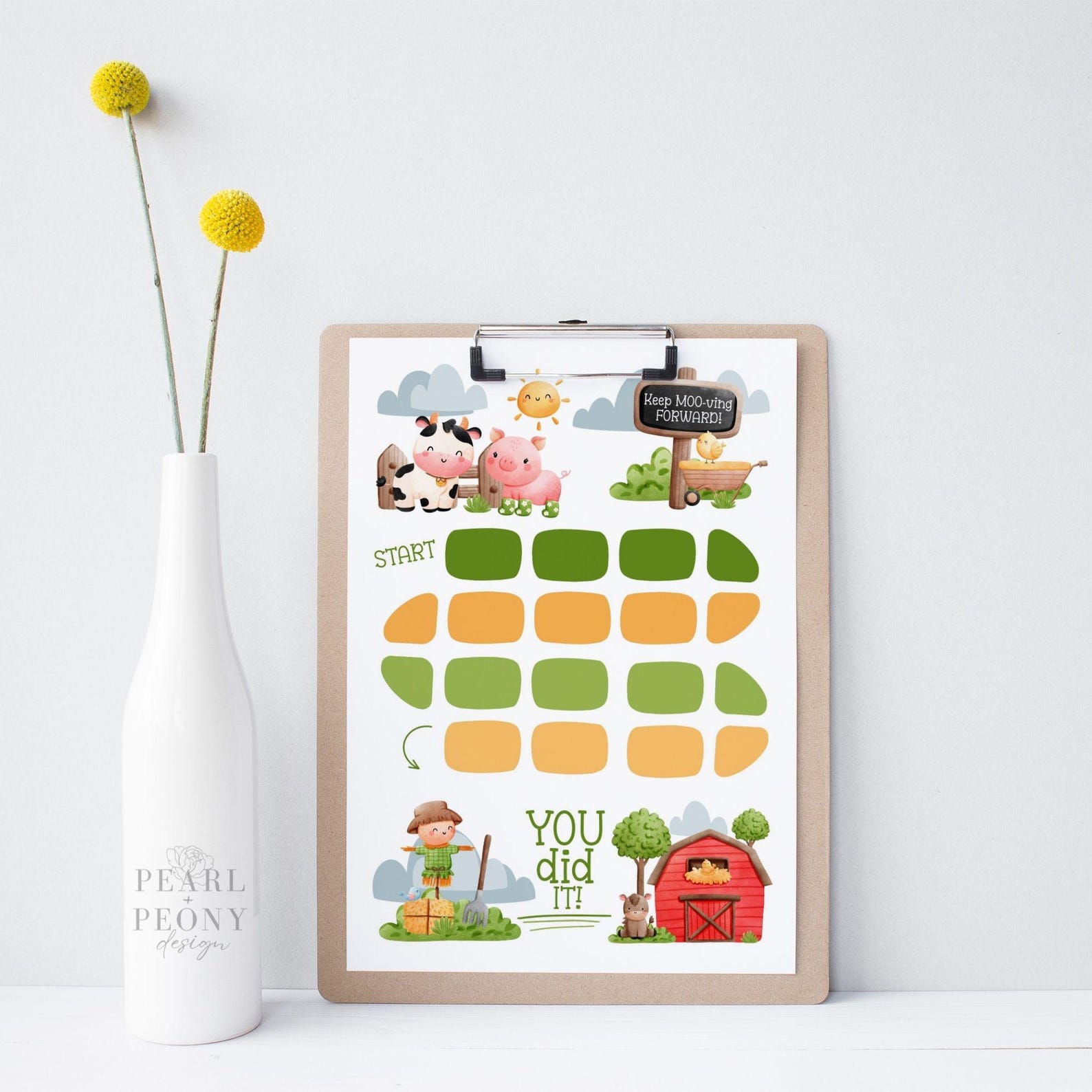 PRINTABLE Cute Farmyard Reward Chart, Kids Chore Chart, Farm Animal ...