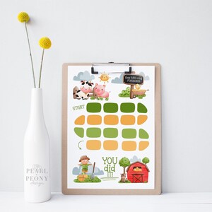 PRINTABLE Cute Farmyard Reward Chart, Kids Chore Chart, Farm Animal Routine Sticker, Behavior ...