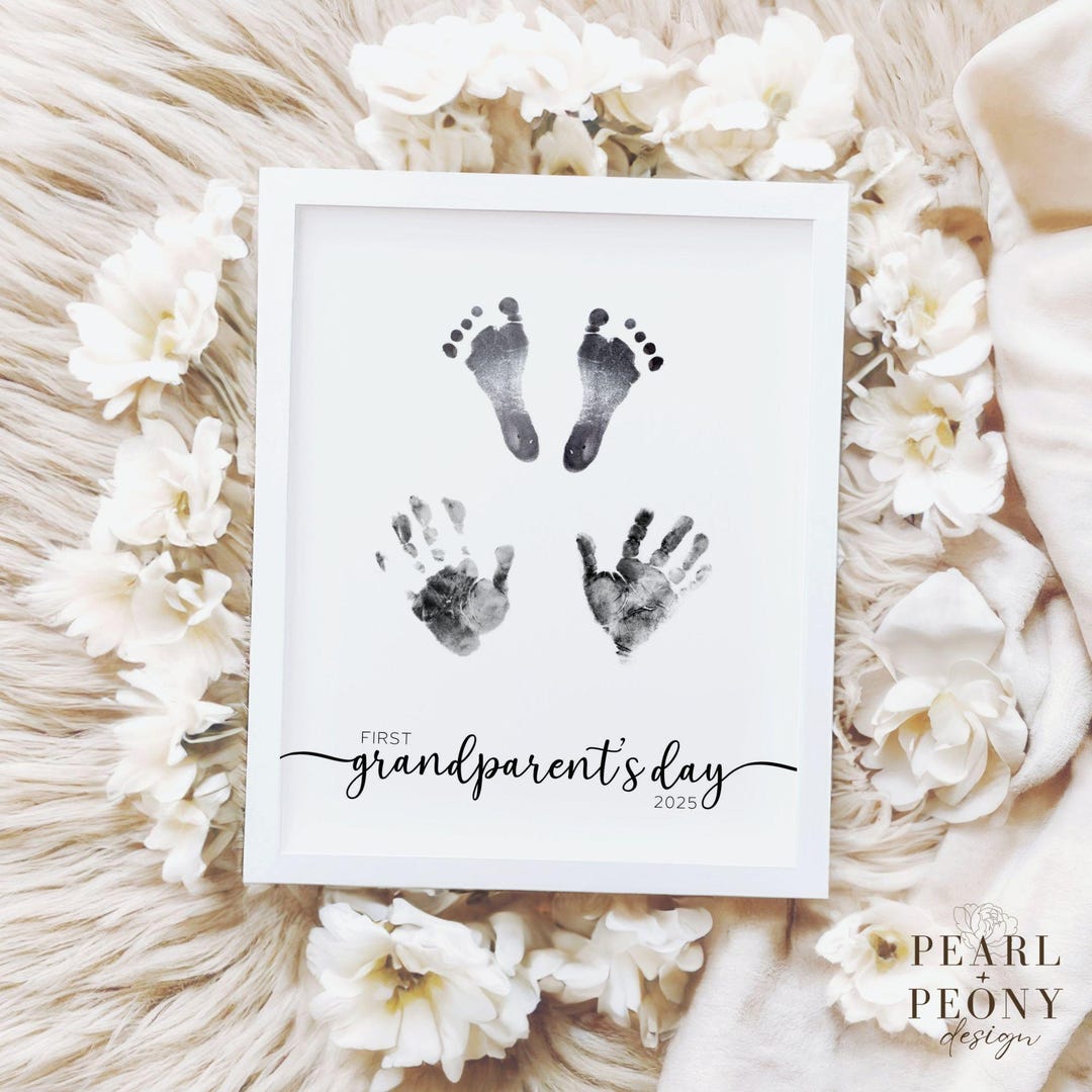 PRINTABLE First Grandparents Day Handprint Footprint Art, Personal New ...