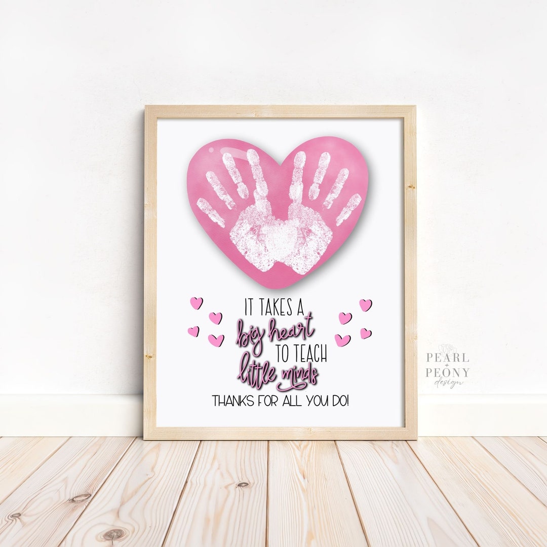 PRINTABLE Teacher Appreciation Handprint Art Craft, Keepsake Art ...