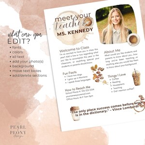 EDITABLE Meet the Teacher Template, Back to School Flyer, Boho Coffee ...