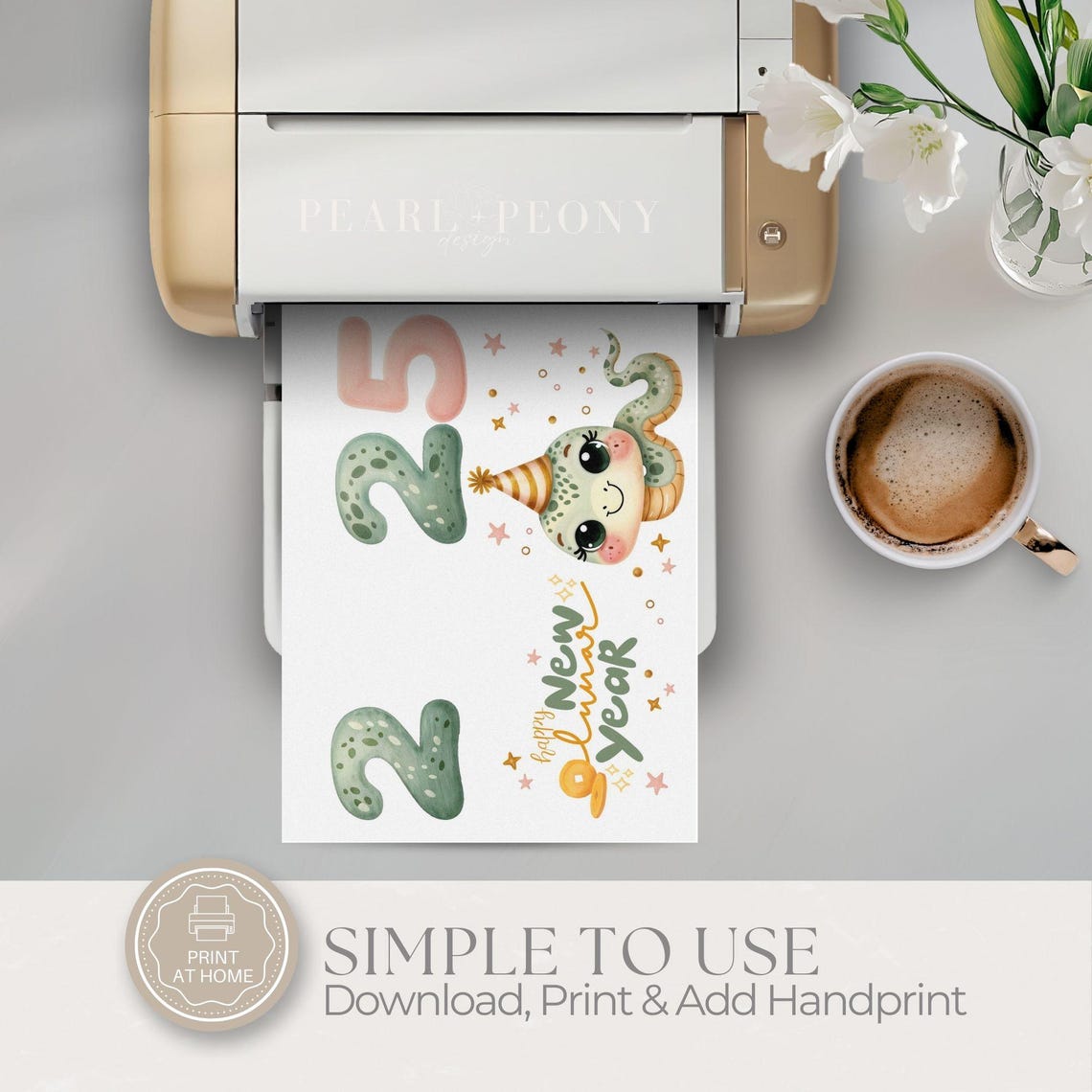 PRINTABLE 2025 Year of the Snake Handprint Art Craft for Kids, Chinese ...